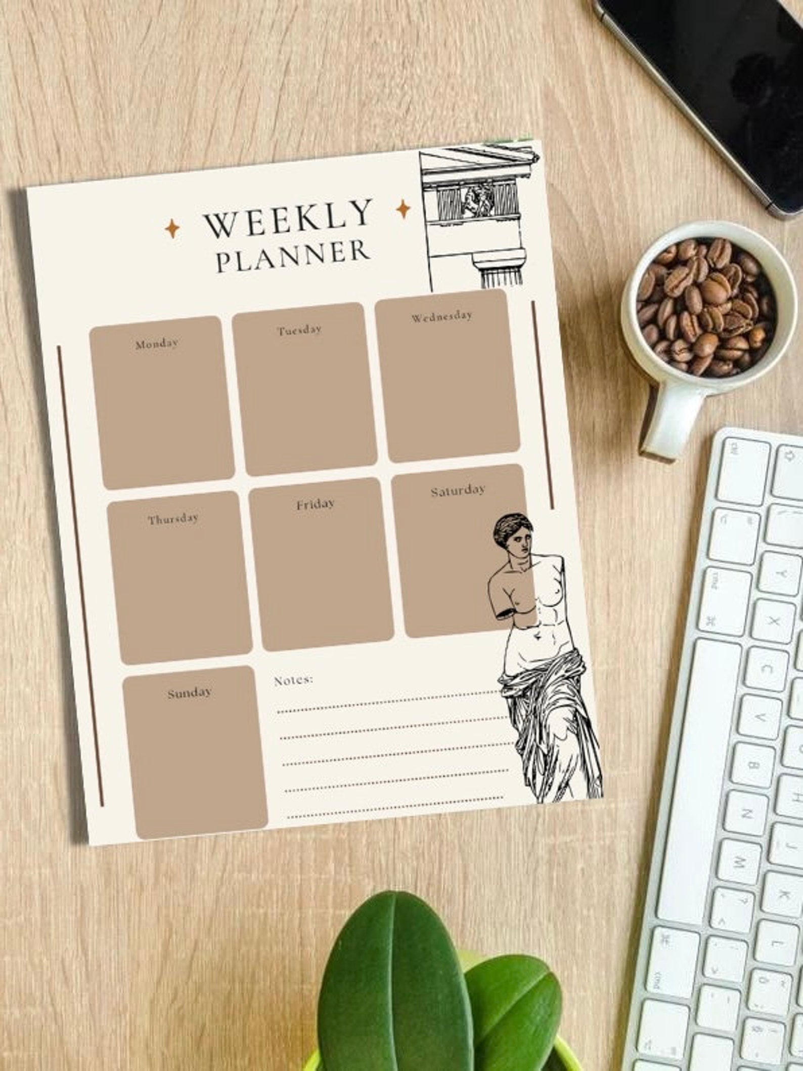 Dark Academia Aesthetic Weekly Planner Instant Download! - Etsy