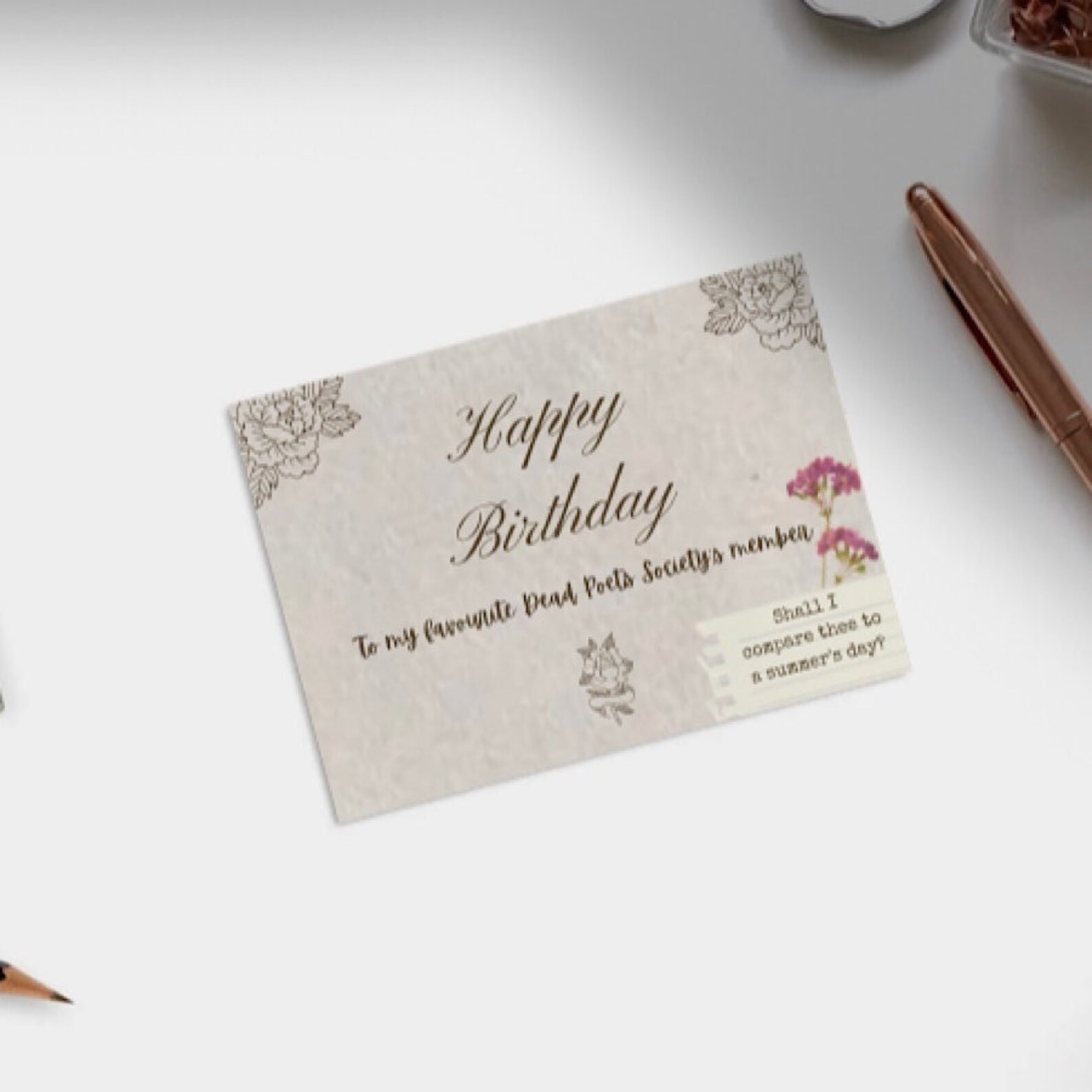 Dark Academia Vintage Birthday Card - Etsy