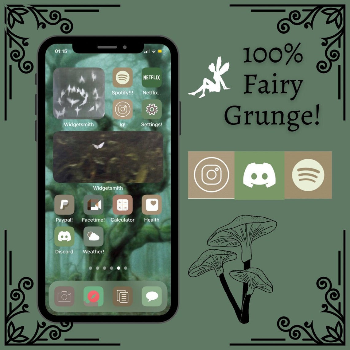 Fairy Grunge-goblincore- App Icons- Widgets- Walpaper - Etsy