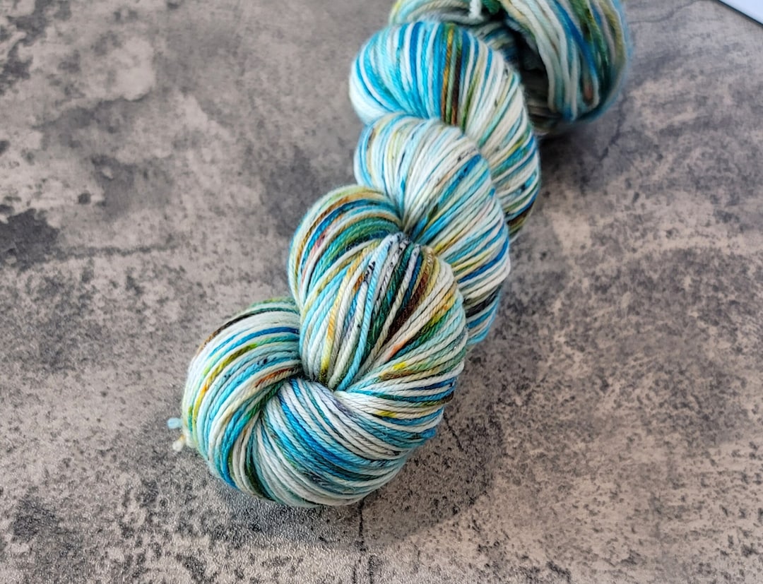 Hand Dyed Yarn, Algae,merino Fingering or Sock Yarn, Blue, Aqua ...