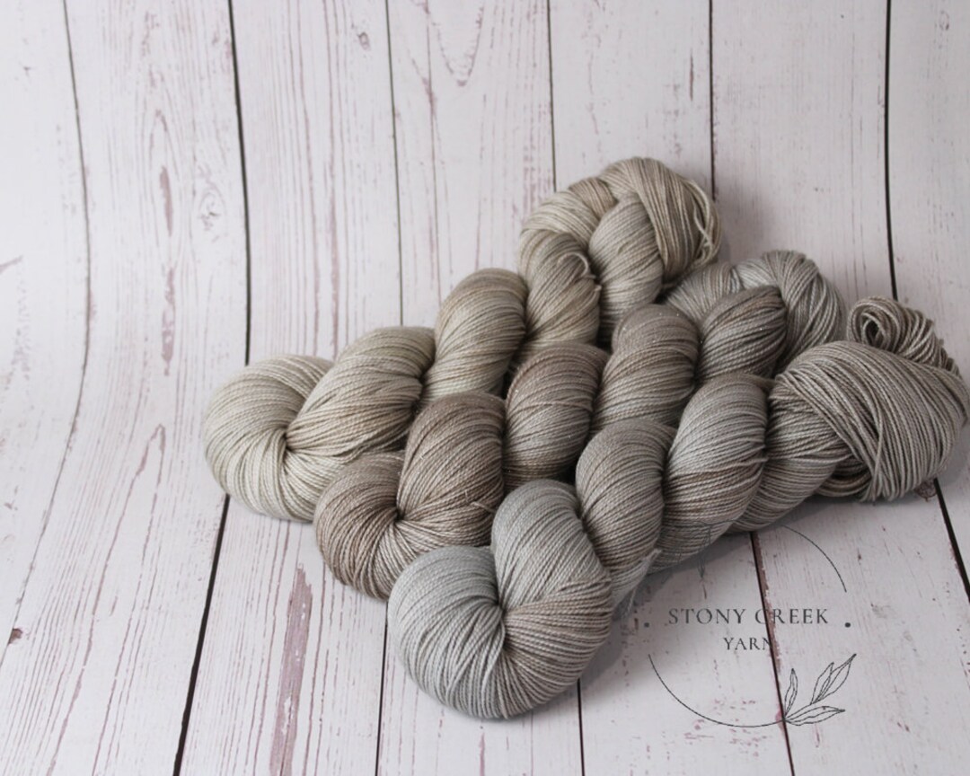 Hand Dyed Yarn, Shale, Greige, Taupe, Sock Yarn, Wool Yarn, Merino Yarn ...