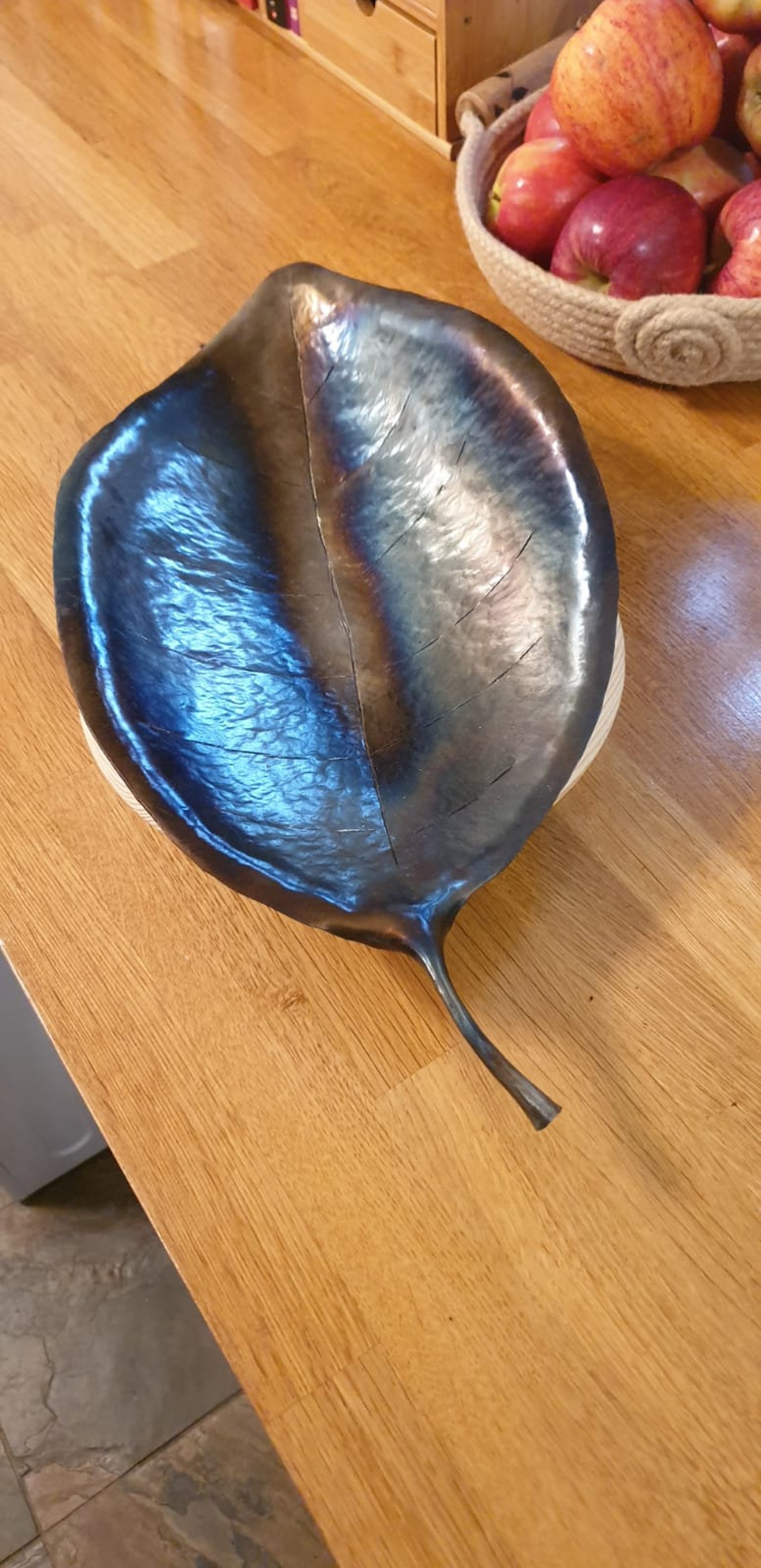 Handmade Metal Leaf Shaped Dish Hand Hammered and Burnished - Etsy UK