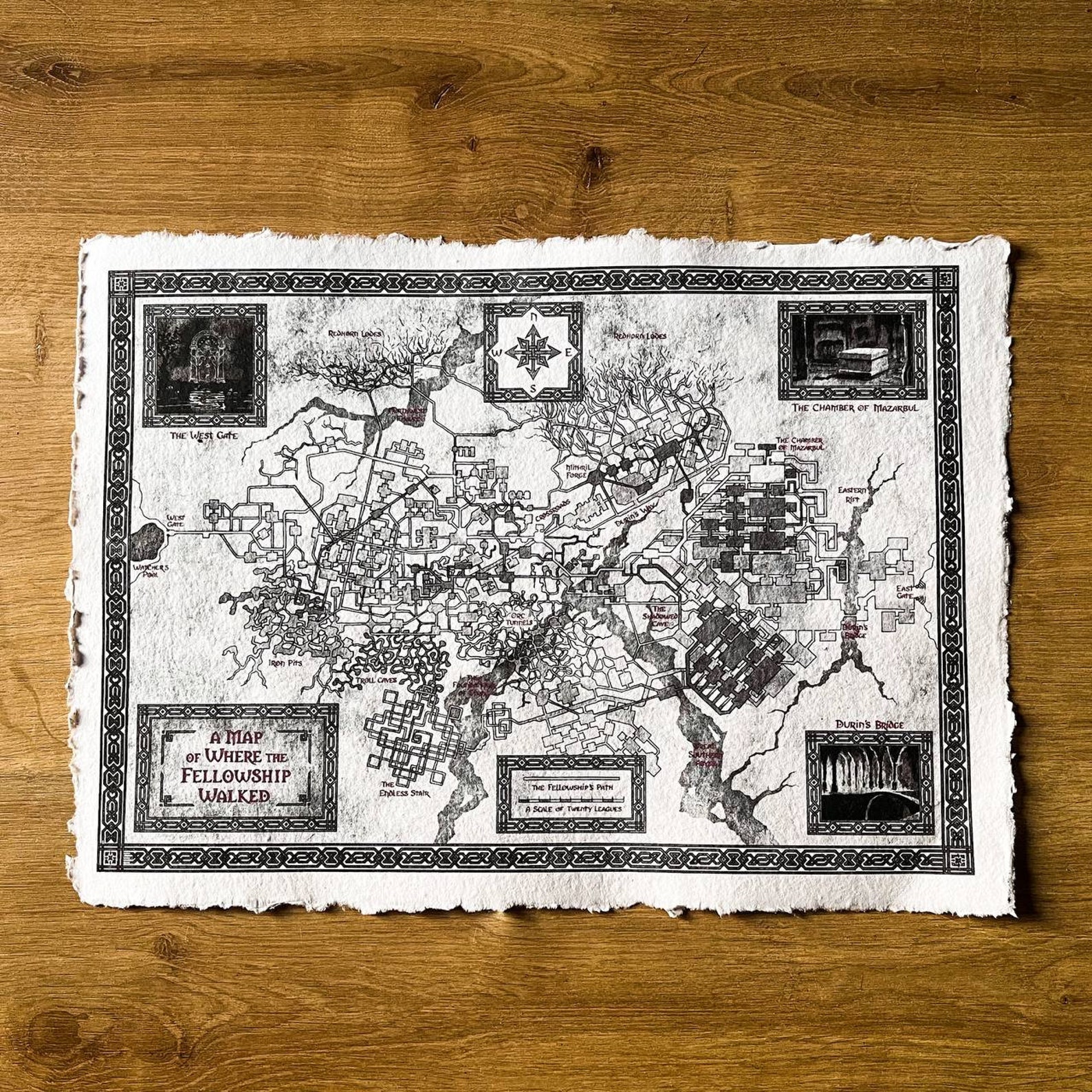 Map of the Mines of Moria Lord of the Rings Map Reproduction - Etsy Canada