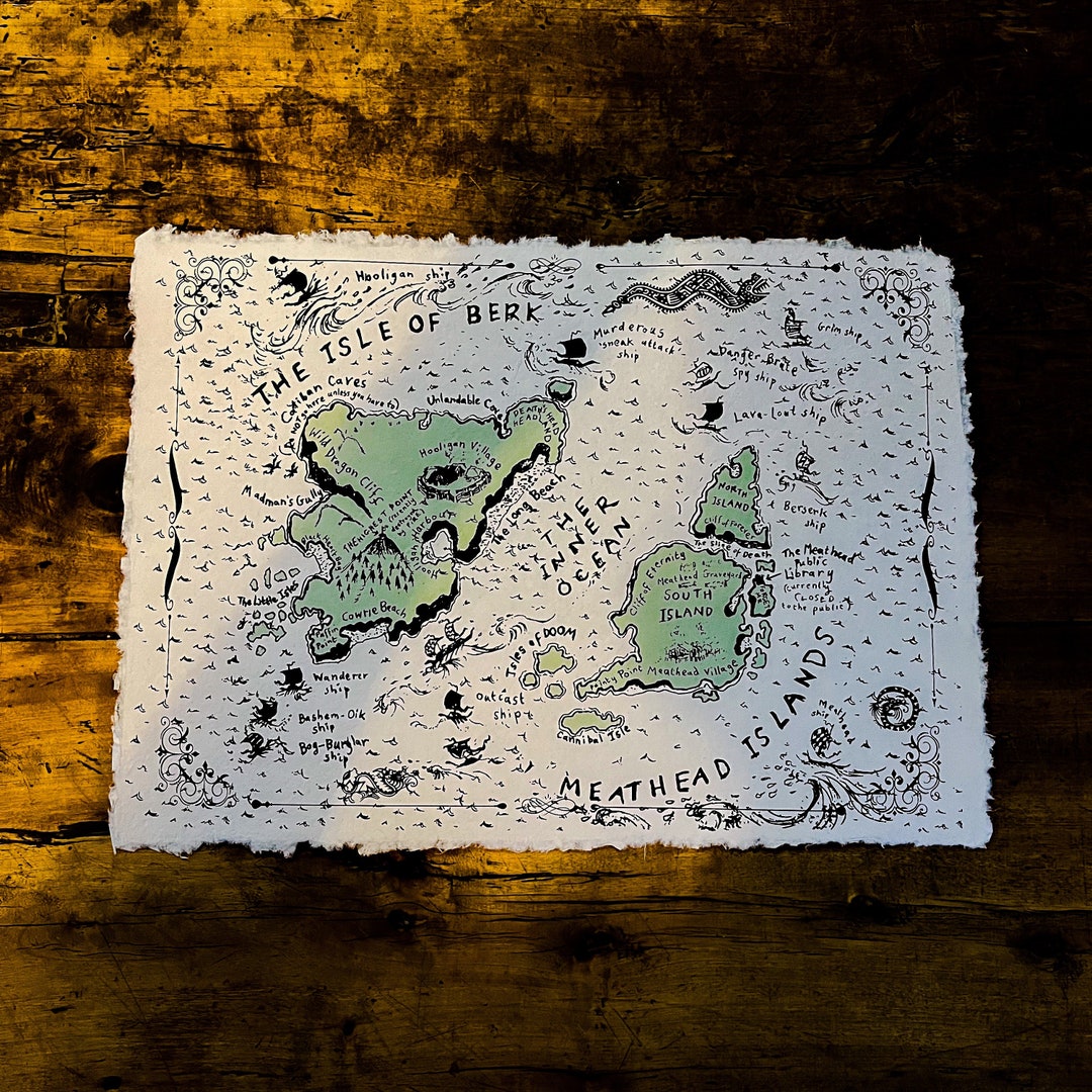 Mapa de Berk Mapa de Berk Cómo entrenar a tu dragón mapa - Etsy México