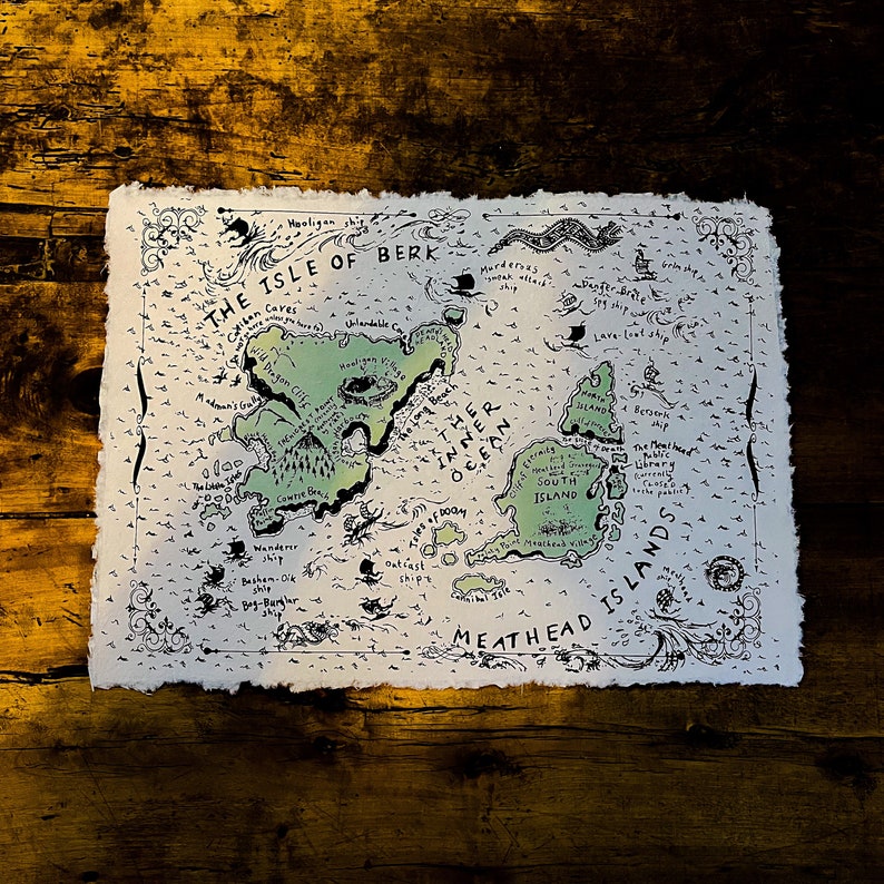 Mapa de Berk Mapa de Berk Cómo entrenar a tu dragón mapa - Etsy México