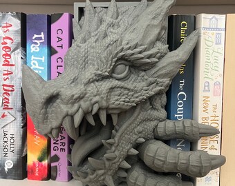 Dragon Book Nook, 3d Printed Fantasy Book Shelf Décor and Bookends - Etsy