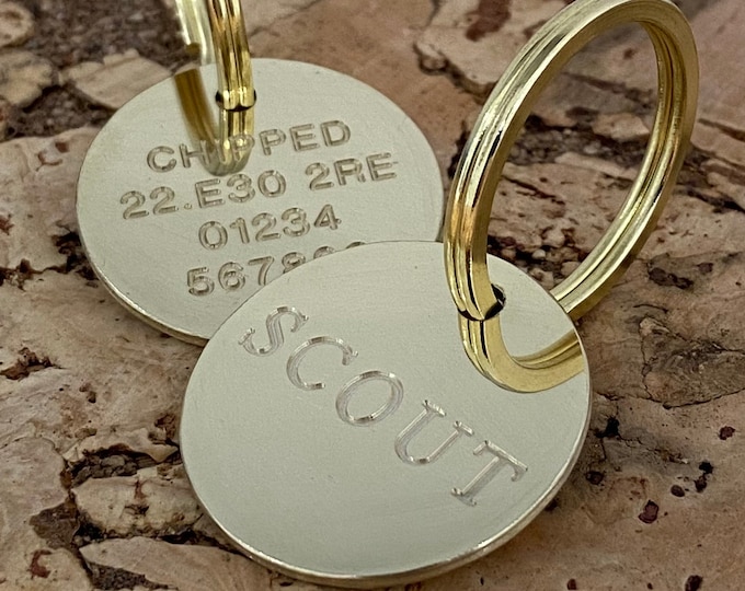 Deep Engraved Traditional 32mm Brass Dog Tag Designed and Made by Us in ...