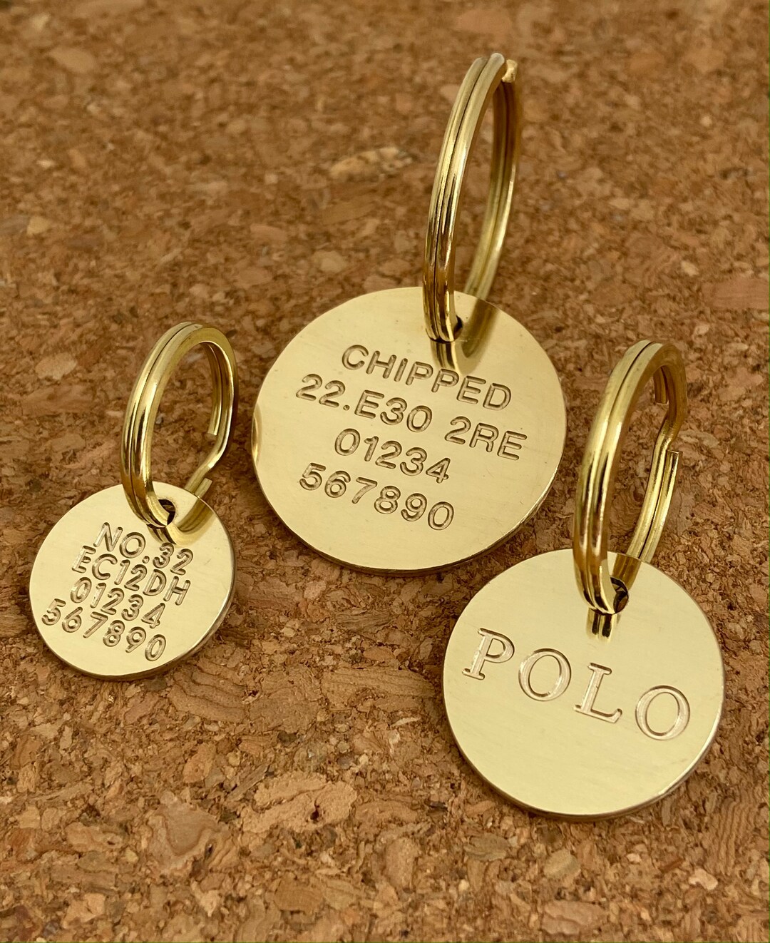 Brass Dog Tag / Cat ID Tag / Puppy Tag / Pet Tag / Deep Engraved ...