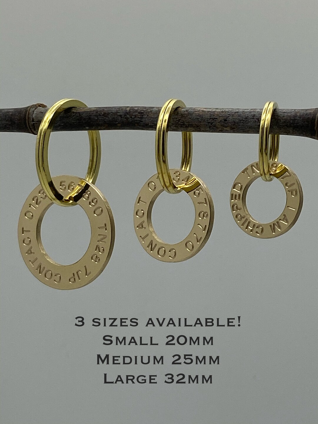 Solid Brass Dog Tag / Deep Engraved / Custom Pet Tag / Personalised ...