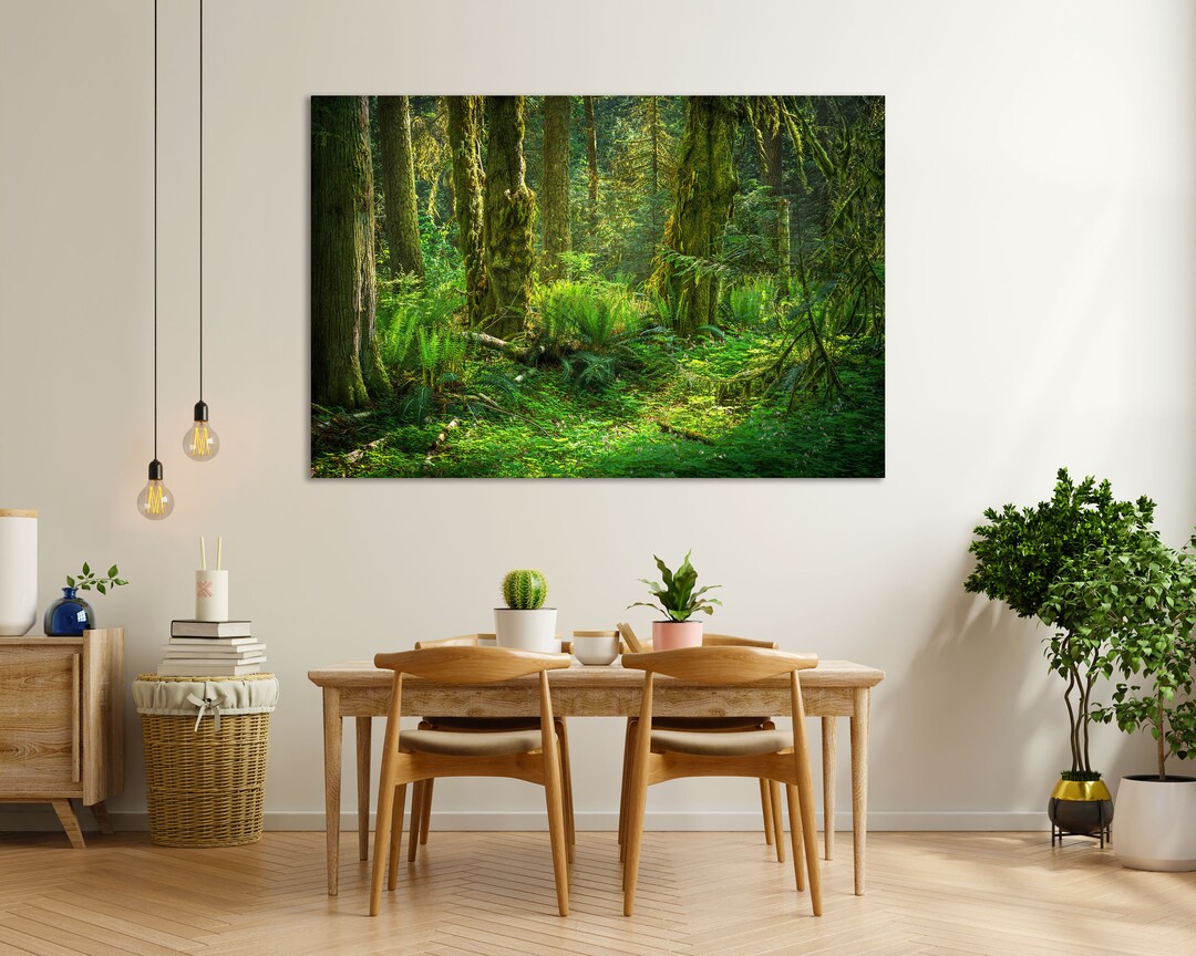 Green Forest Wall Art, Jungle Picture Print, Forest Prints, Tropical ...