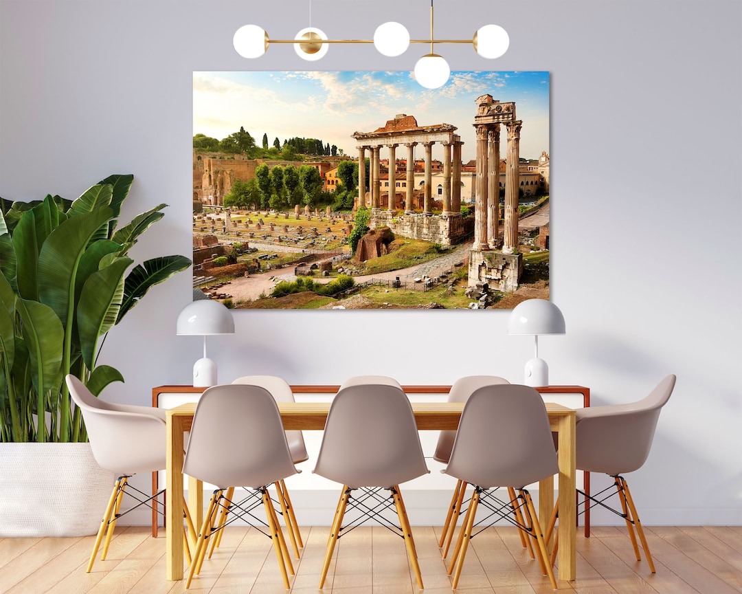 Ancient Architecture of Rome Stylish Art for Interior, Rome Cityscape ...