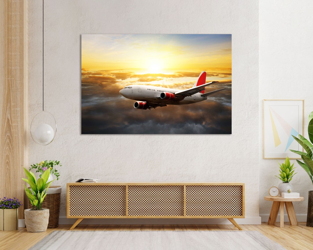 Airplane Wall Decor, Airplane Painting for Wall, Plane Decor Home ...