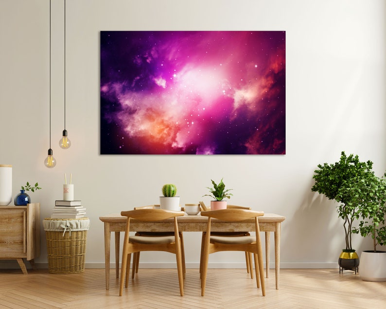 Night Sky With Stars Original Decor for Home, Space Art Print on Canvas ...
