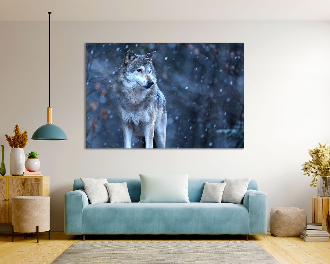 Wolf Picture Print Canvas, Wolf Art for Gift, Wold Modern Decor for ...