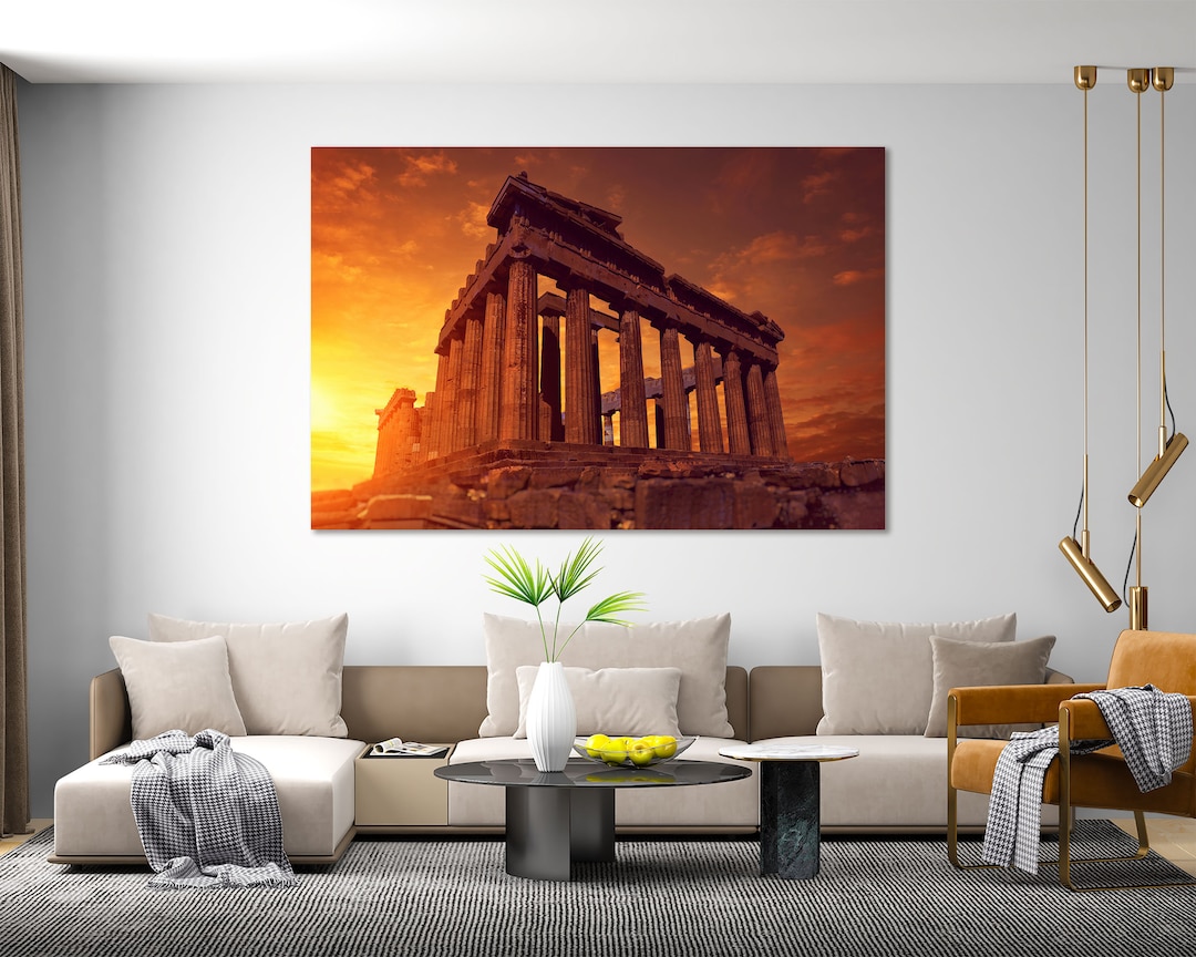 Parthenon Temple Art for Wall, Greece Travel Art, Parthenon Temple ...