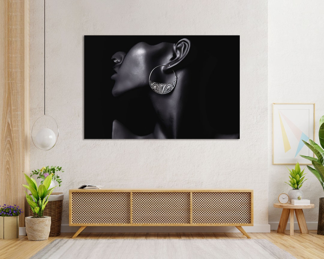 Frau Druck auf Leinwand, Frau in Schwarz und Weiß Tönen Druck auf Leinwand, Foto Frauen Druck ...