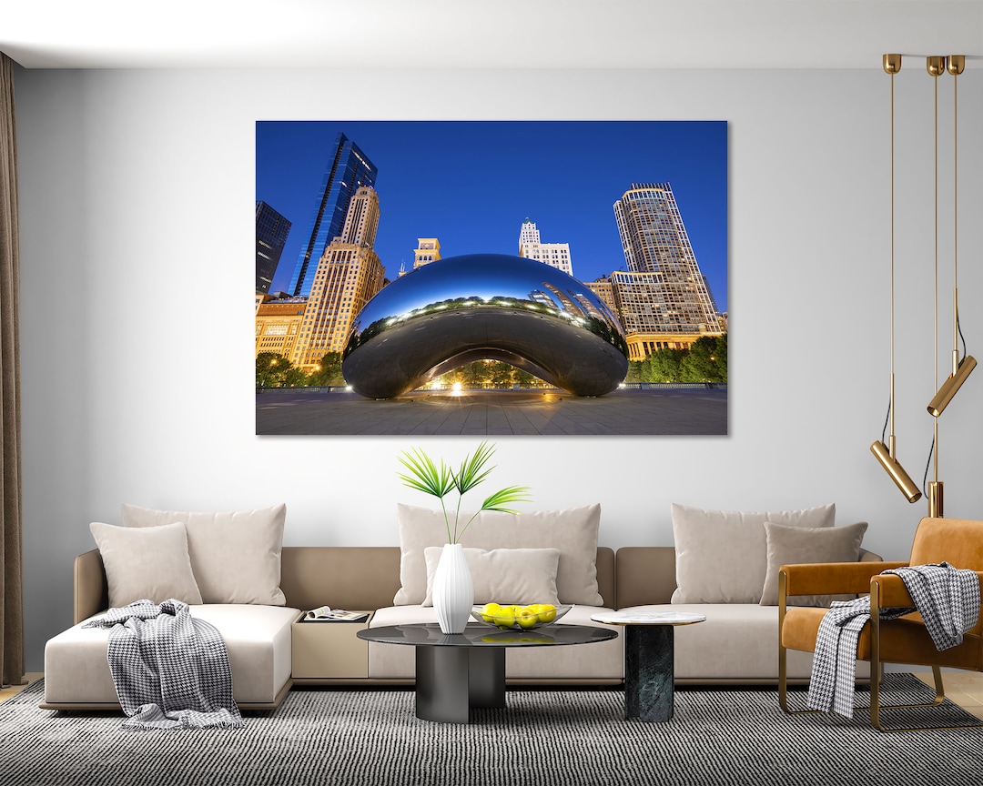 Chicago Wall Art, Chicago Cityscape on Canvas, Chicago Painting Wall ...