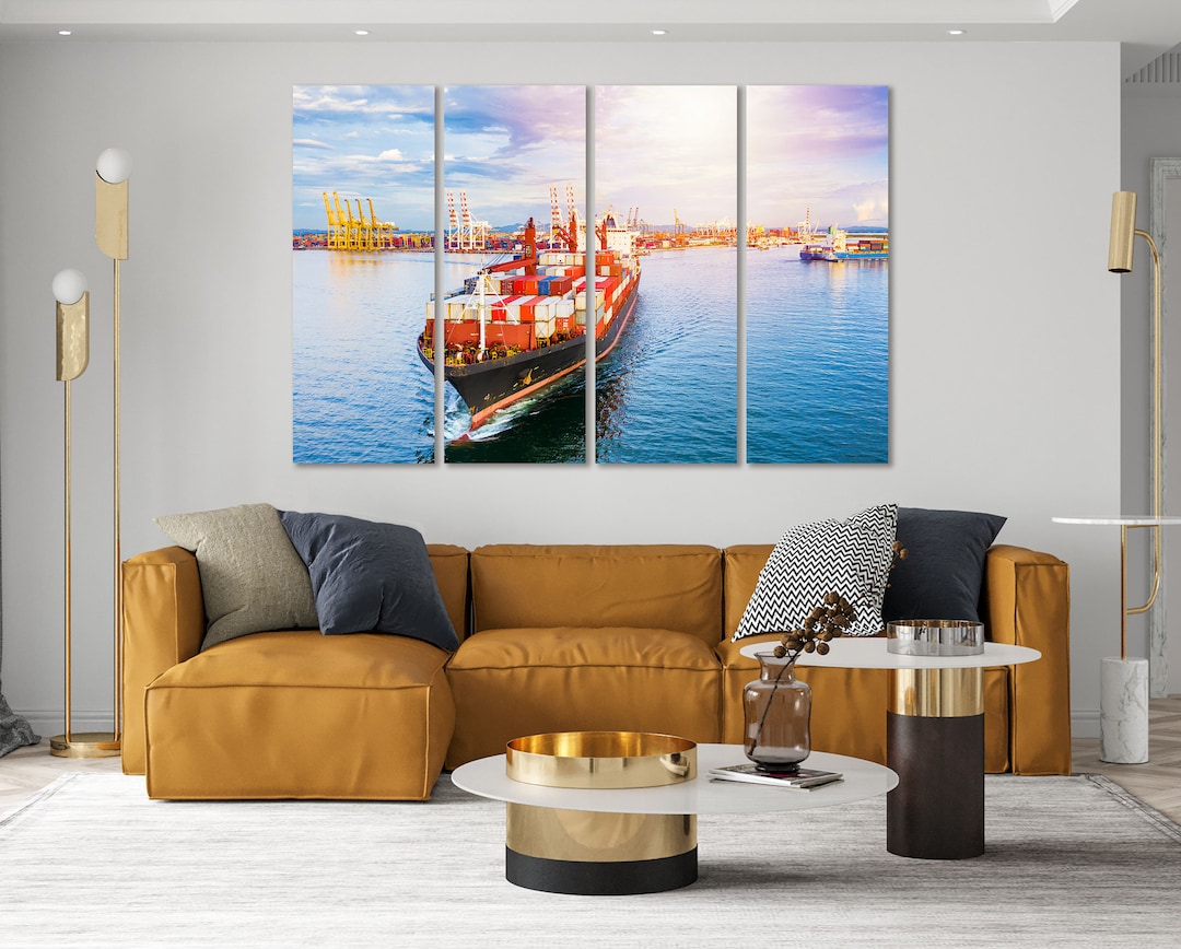 Cargo Ship Print Canvas Logistic Art for Decor Wall Cargo - Etsy
