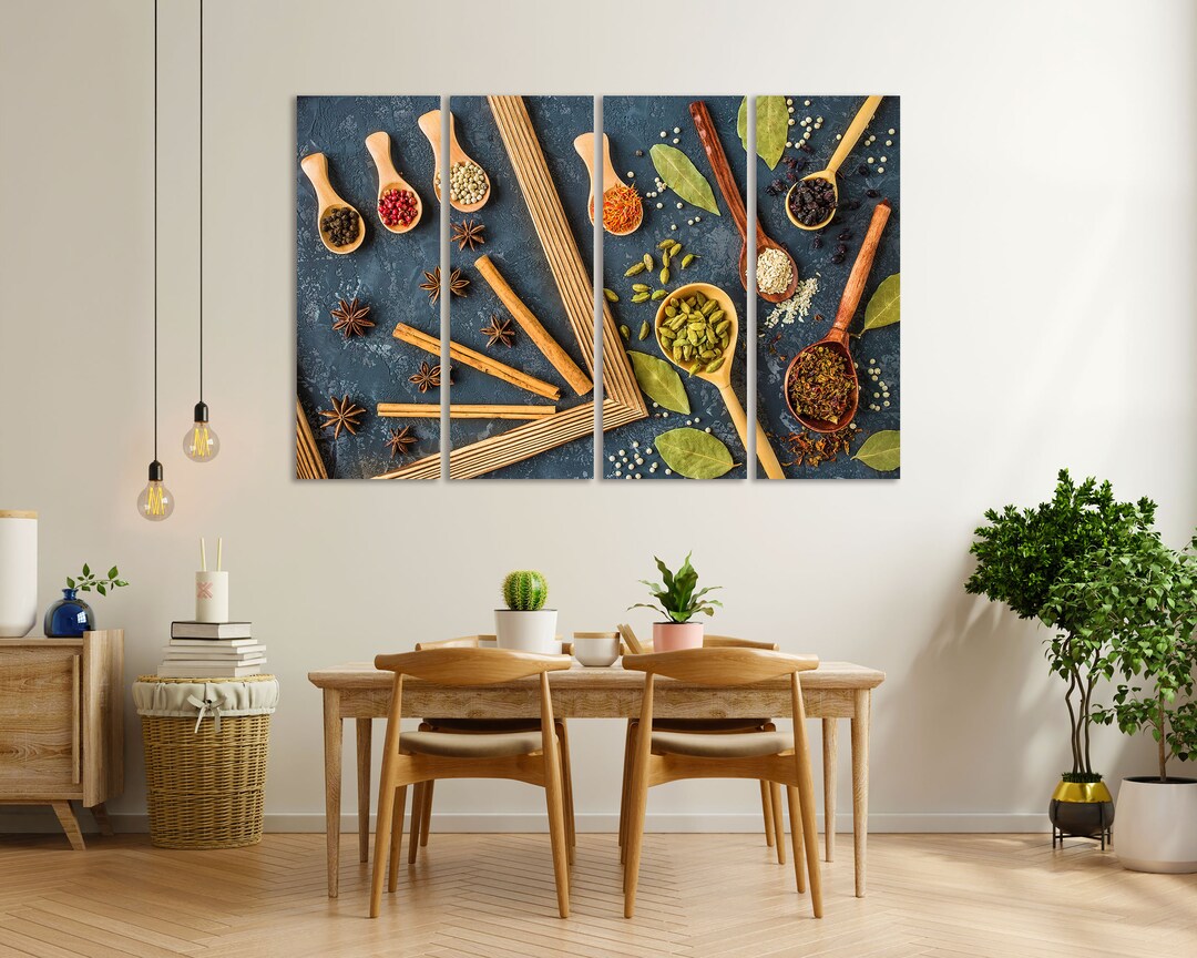 Spices Art Print on Canvas, Modern Decor for Kitchen Decor, Spices ...