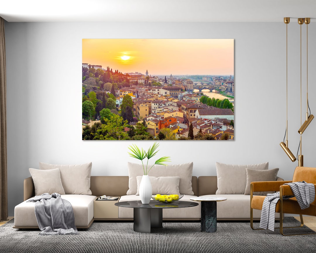 Florence City Wall Art, Cityscape Tuscany Wall Decor, Italian Art for ...