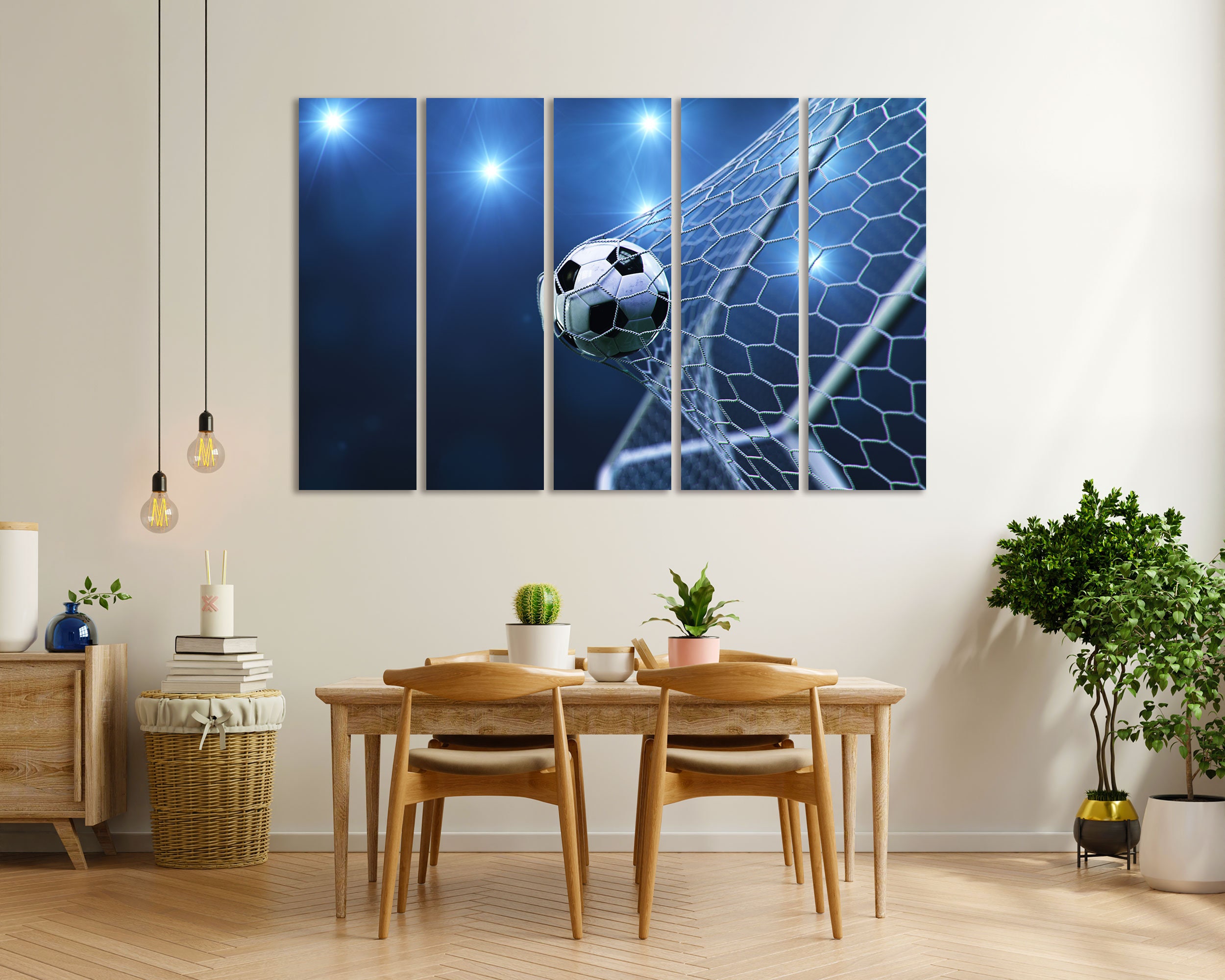 Soccer Ball in the Goal Net Art Wall Football Ball Print - Etsy