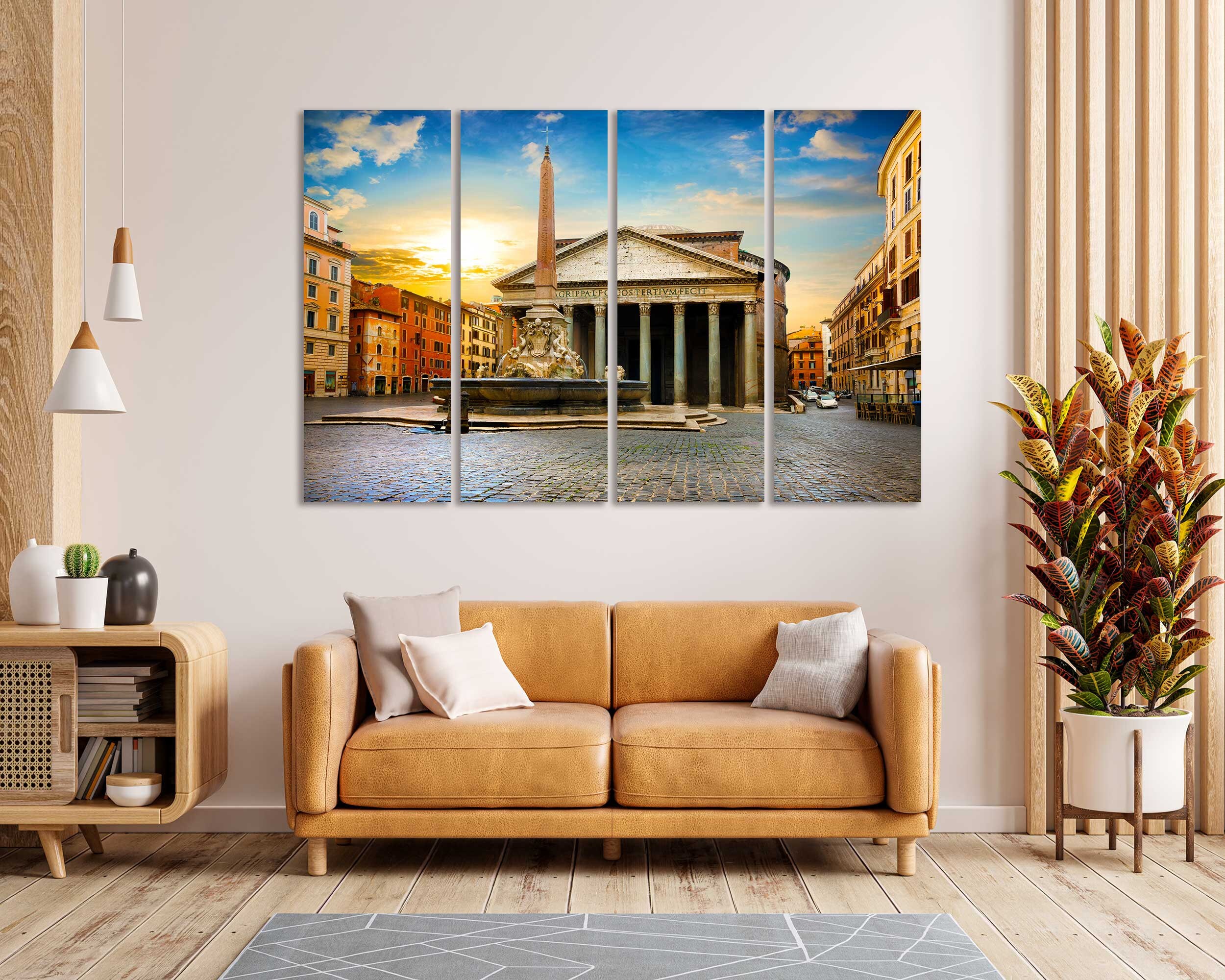 Pantheon in Rome at Sunset Photo Printing on Canvas - Etsy