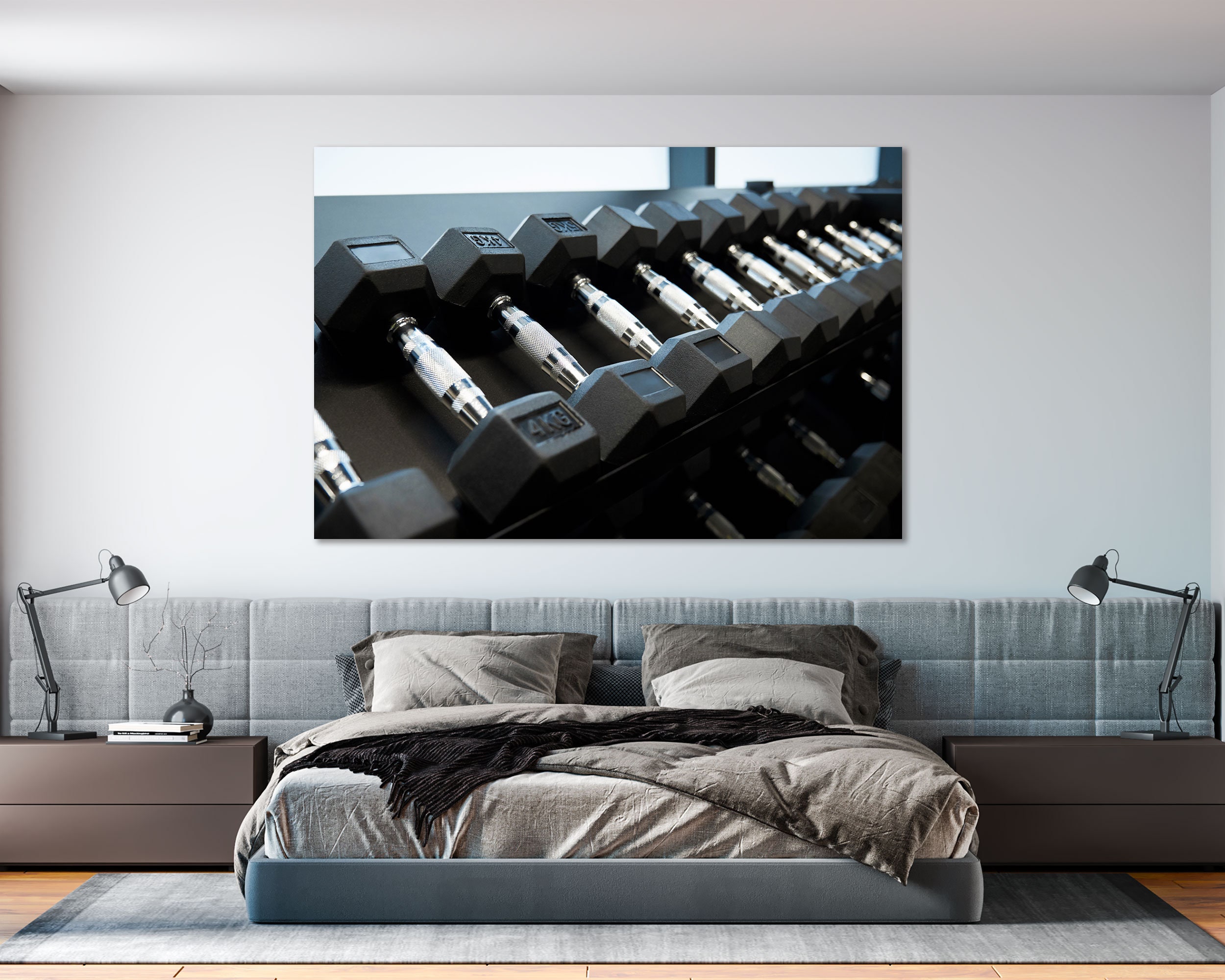 Dumbbells on Rack Art for GYM Fitness Art for Stylish Decor - Etsy