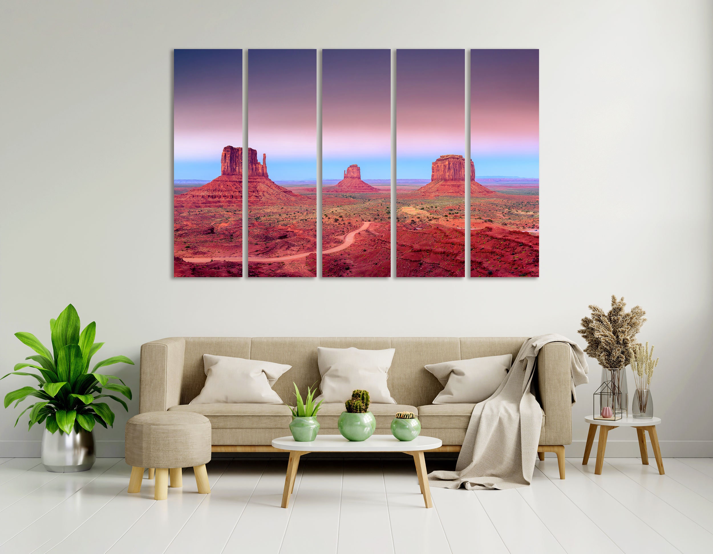 Monument of Valley Wall Art, Monument Valley Print Canvas, Mountains ...