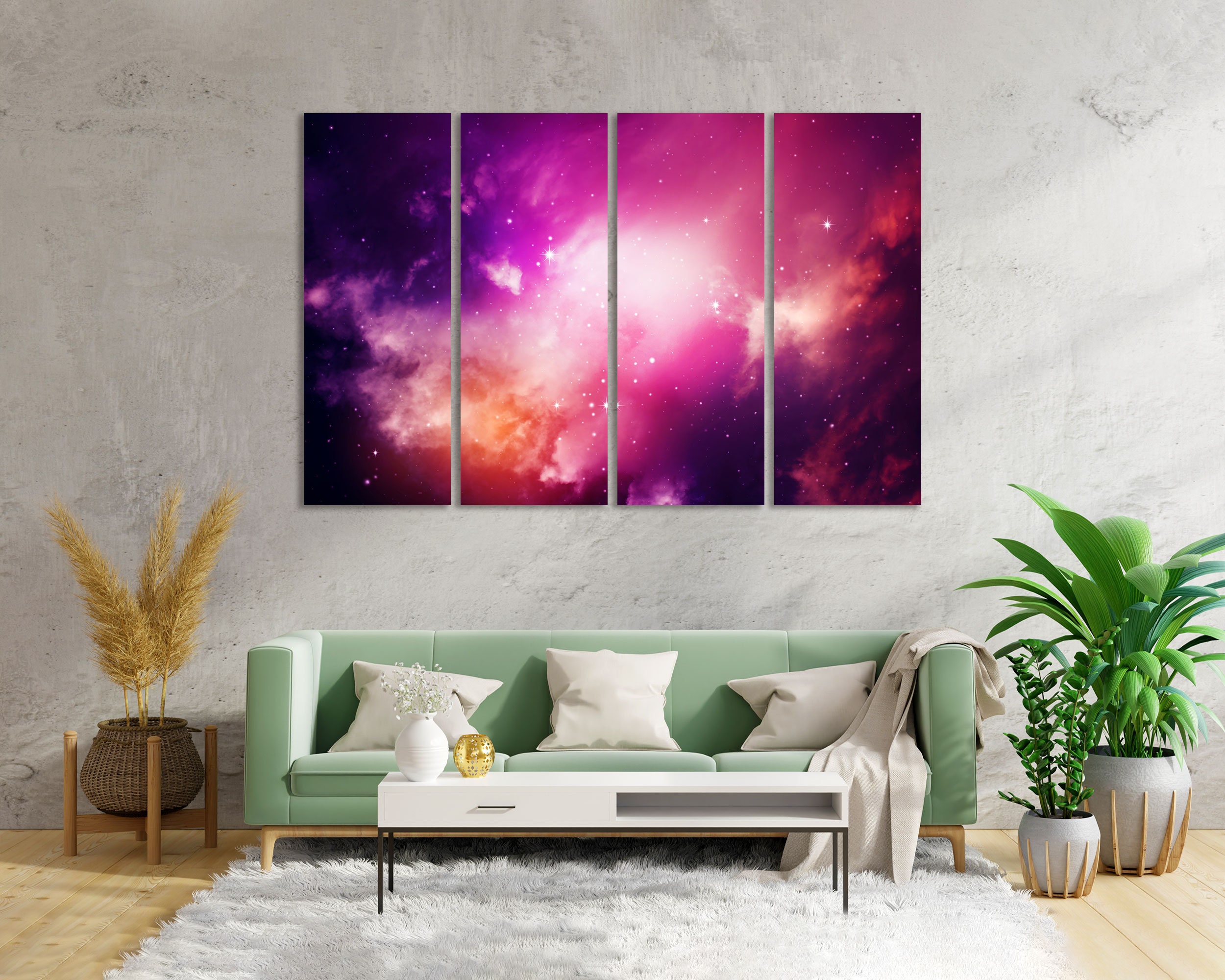 Night Sky With Stars Original Decor for Home, Space Art Print on Canvas ...