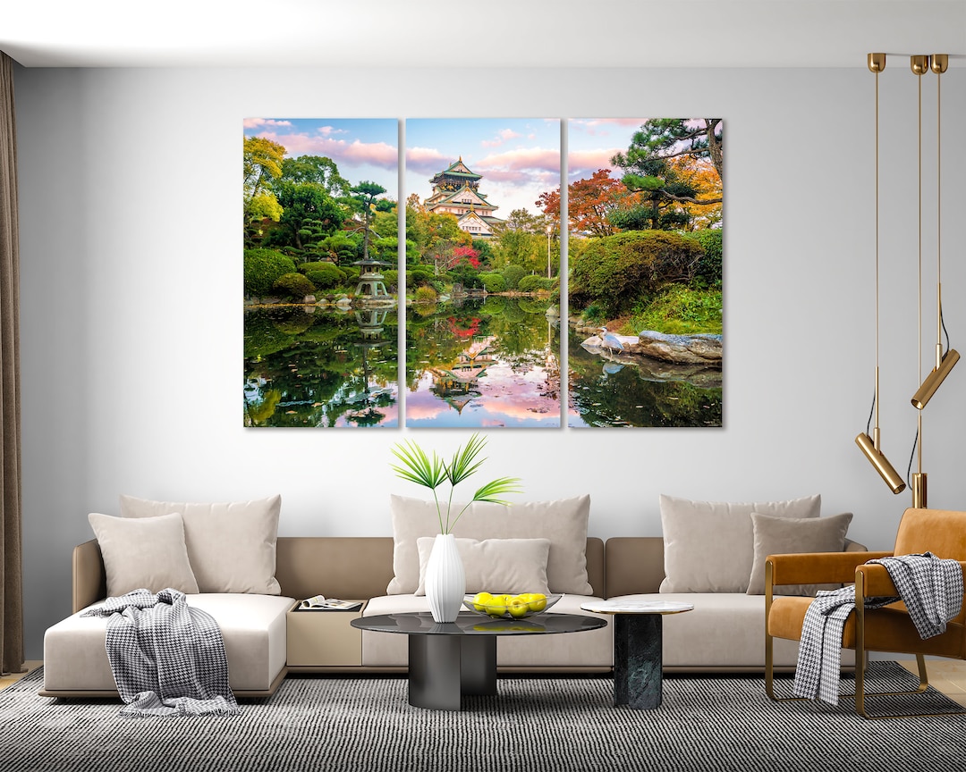 Osaka Castle at Autumn Art for Wall Decor, Osaka Japan Wall Art, Osaka ...