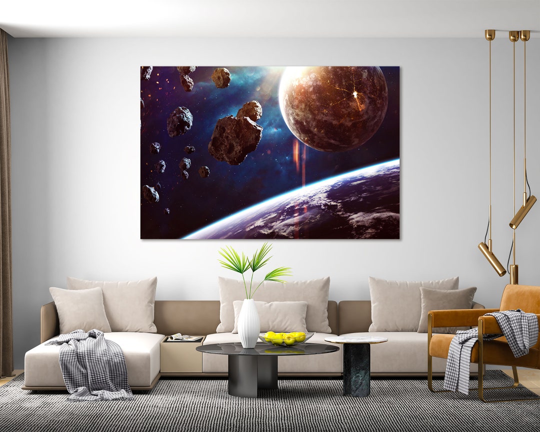 Space Image Print Canvas, Light of Stars and Planets Elements ...