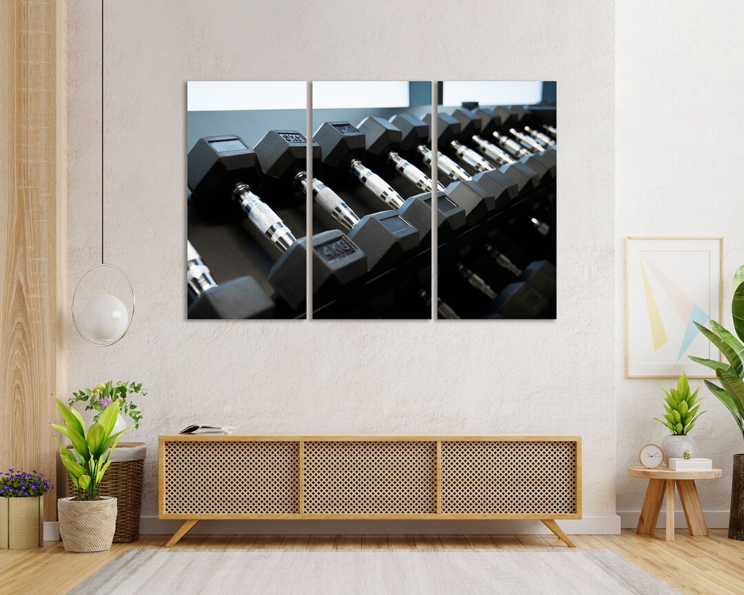 Dumbbells on Rack Art for GYM, Fitness Art for Stylish Decor Wall ...