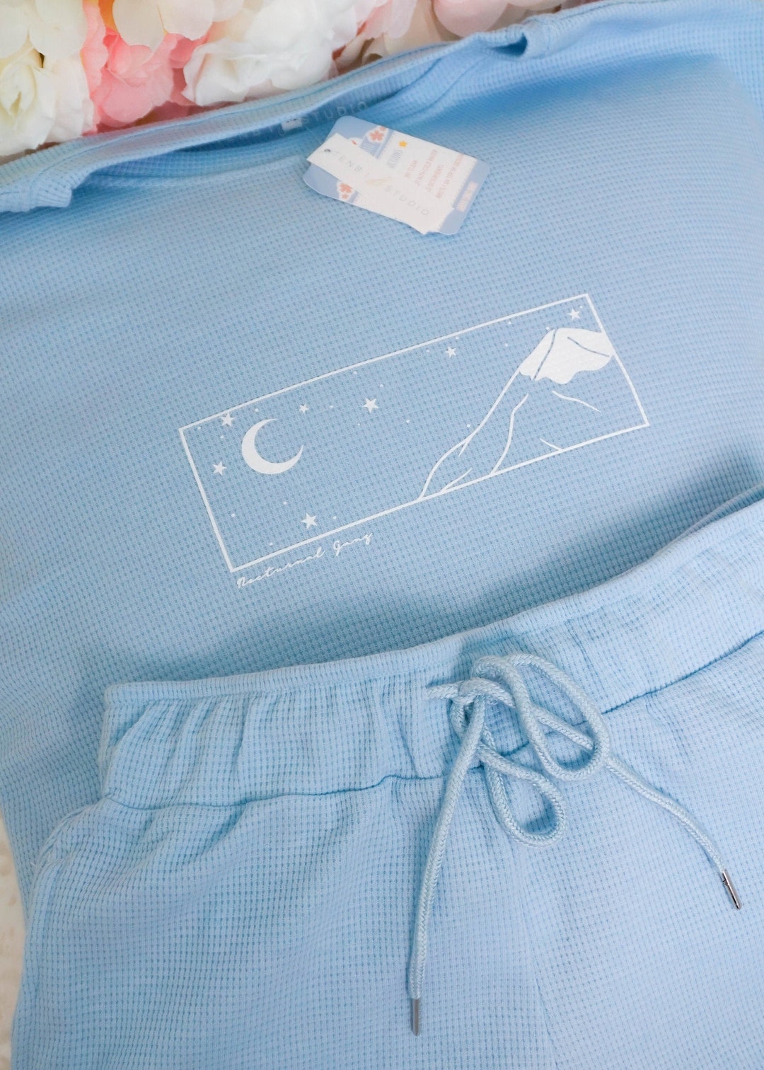 NOCTURNAL GANG Lounge Set Light Blue Loungewear Set Cute - Etsy