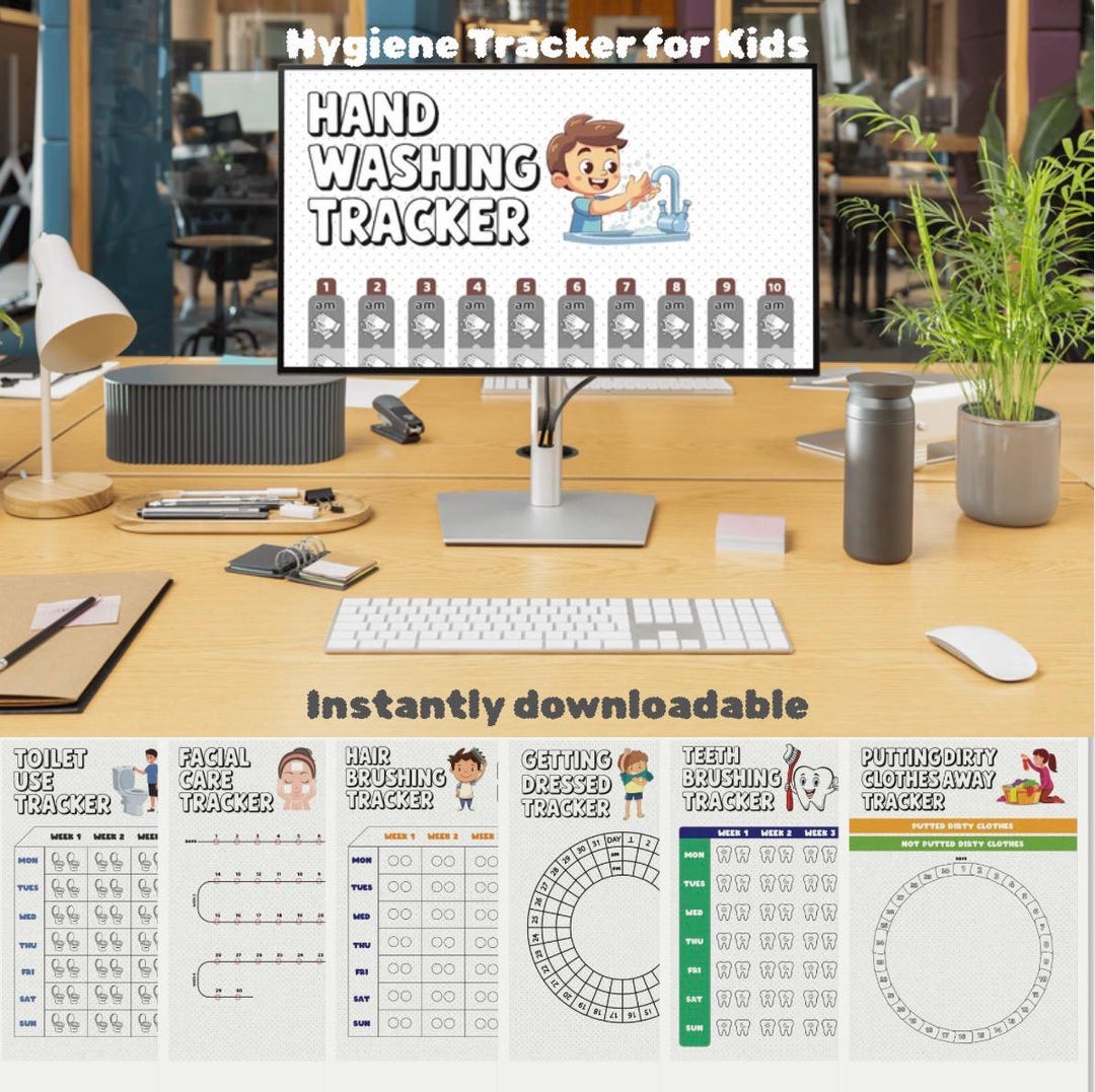 Kids Hygiene Tracker | Daily Routine Checklist (PDF Downloadable) - Etsy