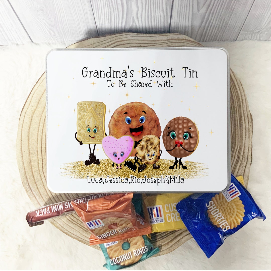 Granny's Biscuit Treat Tin, Personalised Family Biscuit Tin, Family ...