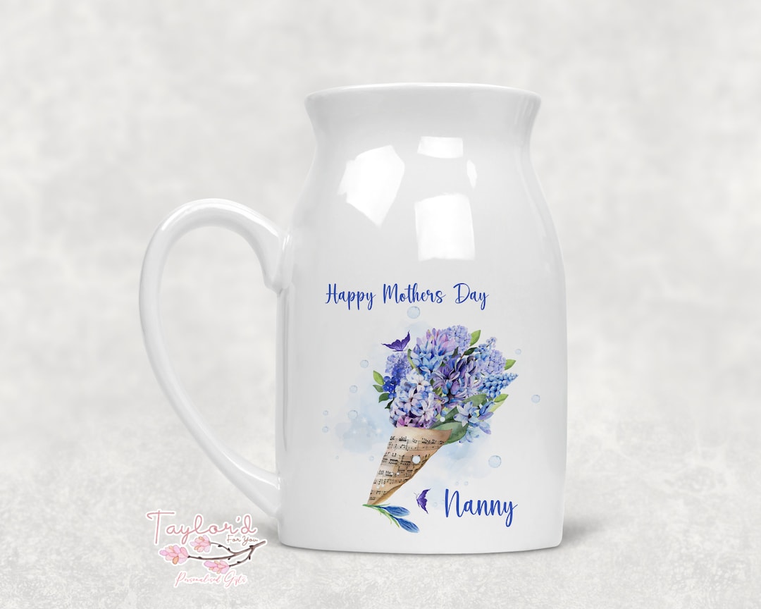 Personalised Mothers Day Vase, Mother's Day Gift, Flower Pot Gift ...