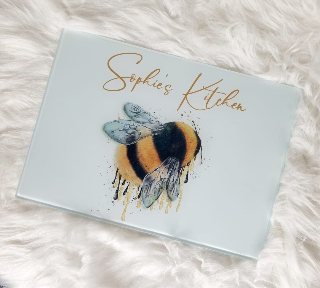 Personalised Bumble Bee Chopping Board, Bee Worktop Saver, Gift For Her ...