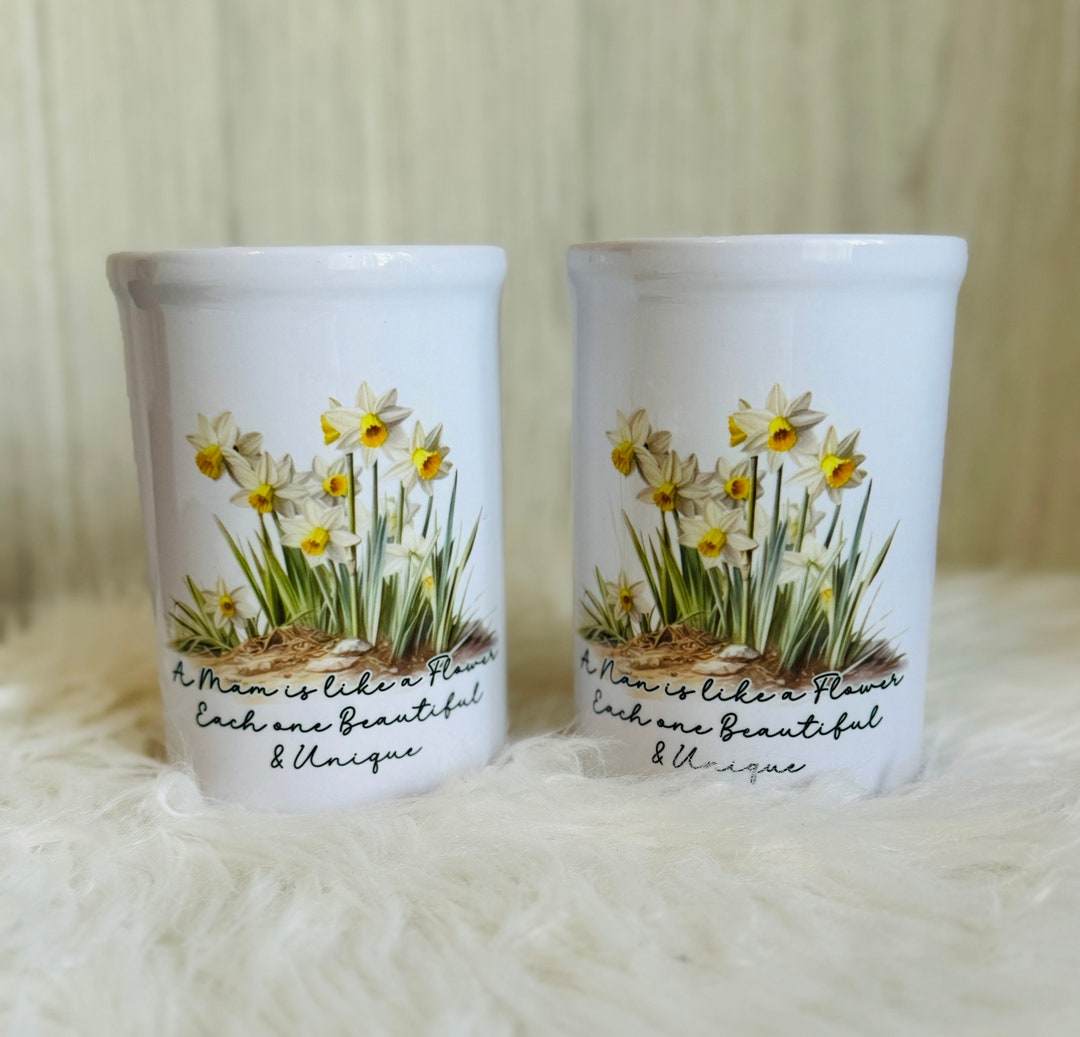 Personalised Daffodil Vase, Mother's Day Gift, Flower Pot Gift, Mother ...