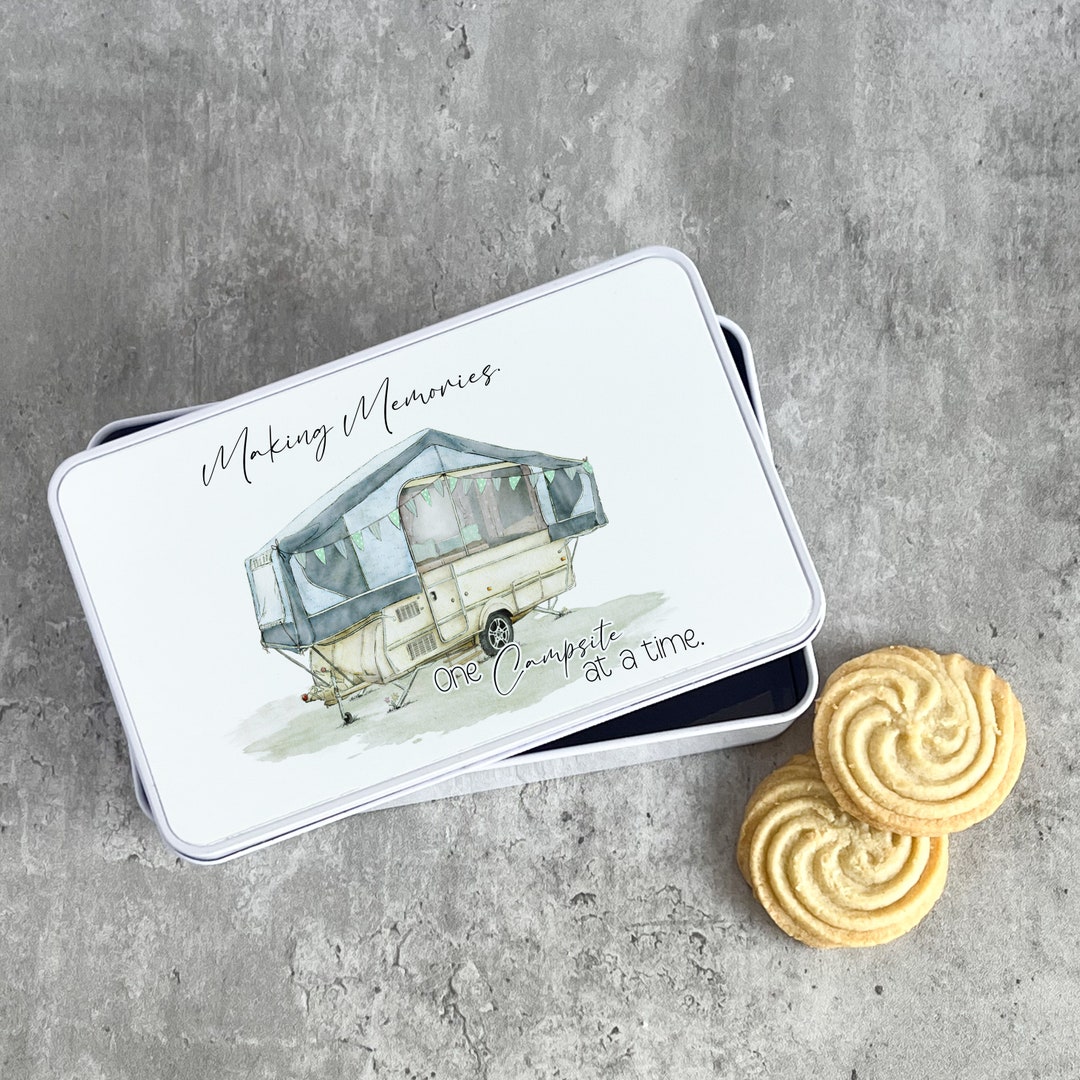 Personalised Folding Camper Tin, Caravan Gift, Personalised Caravan ...