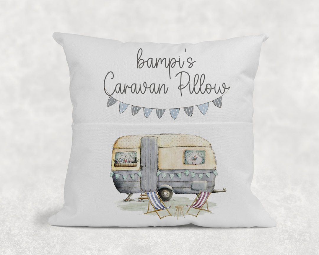 Personalised Caravan Cushion, Caravan Family Cushion, Caravan Cushion ...