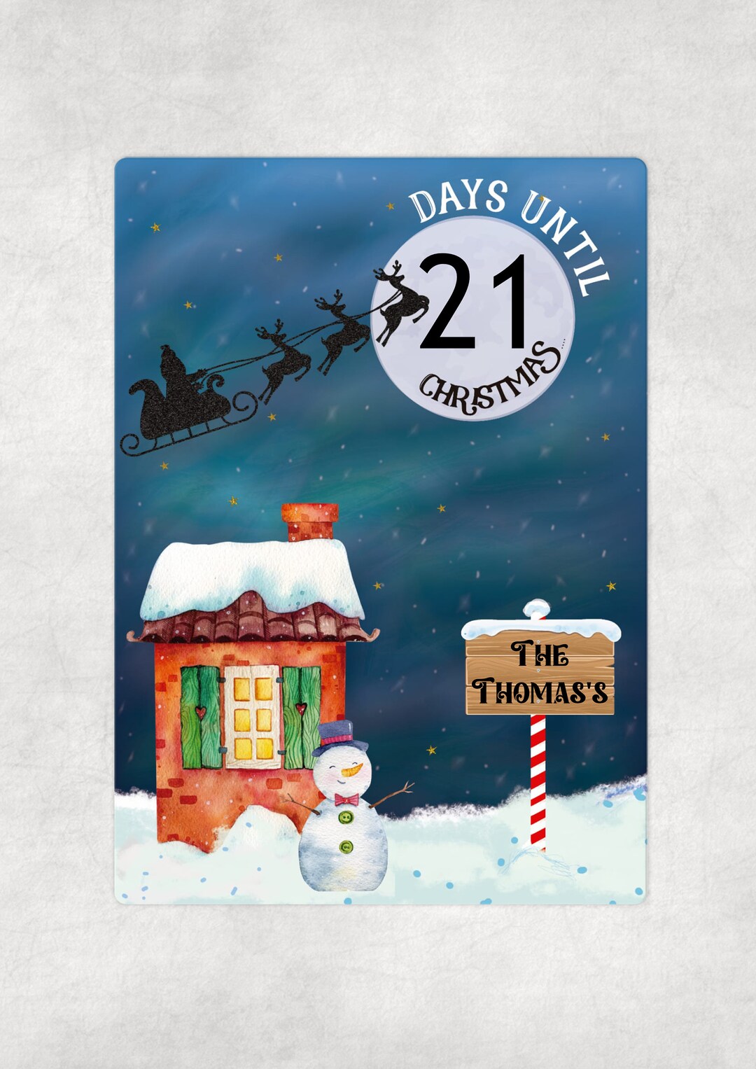 Personalised Christmas Countdown Board Christmas Countdown - Etsy