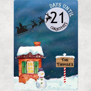 Personalised Christmas Countdown Board Christmas Countdown - Etsy