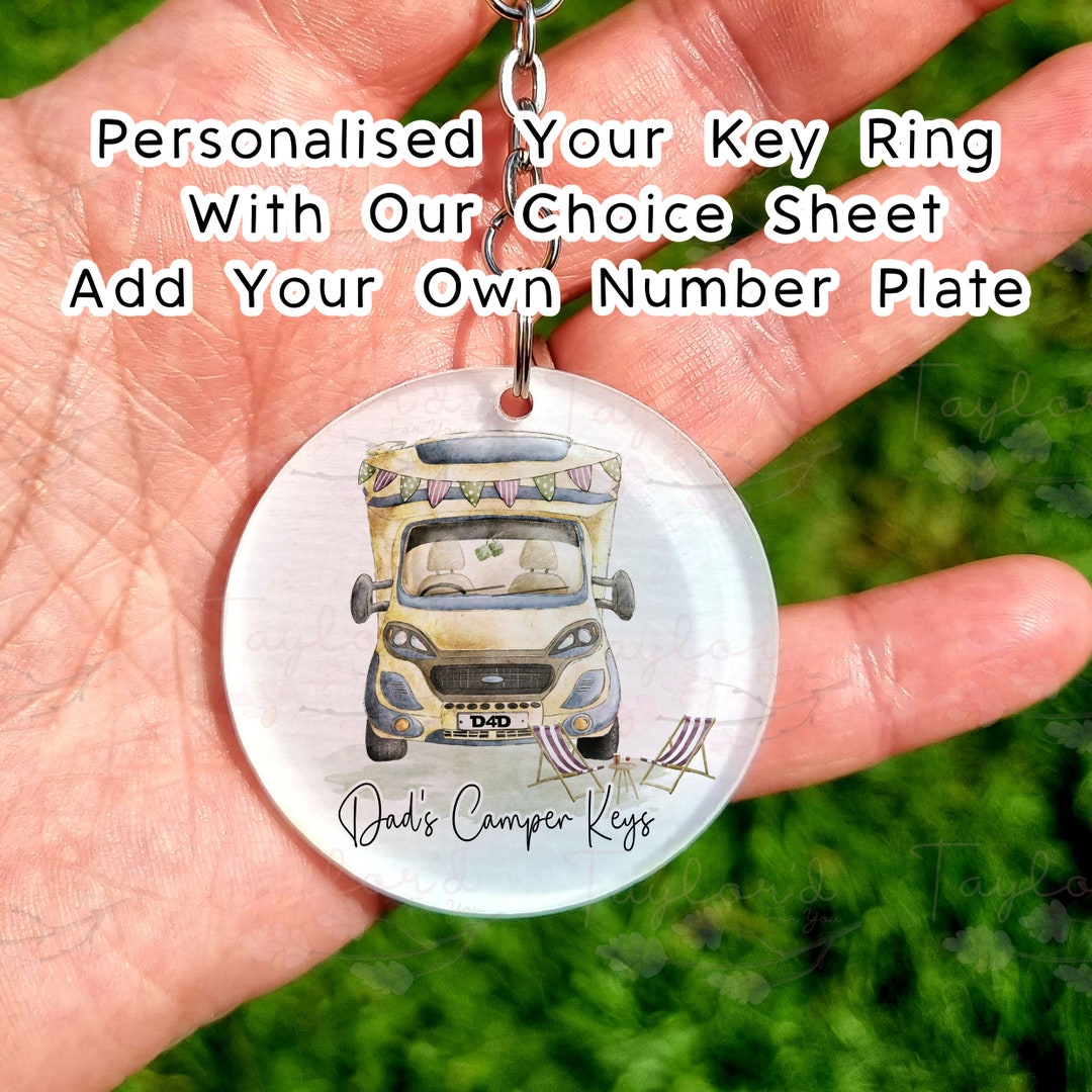 Personalised Camper Van Keyring, Camper Van Gift, Campervan Keys ...