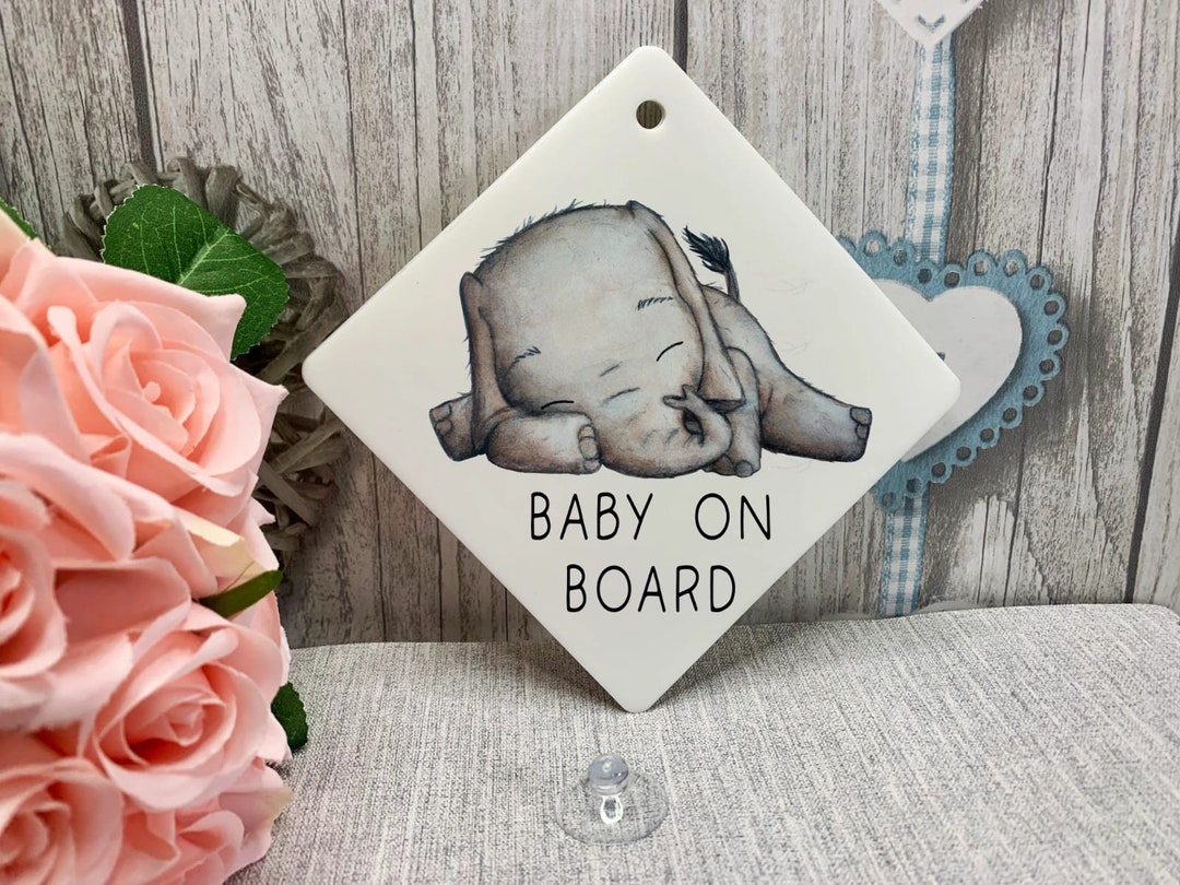 Letrero Bebé a Bordo, Letrero Acrílico 12cm con Ventosa, Letrero Bebé a ...