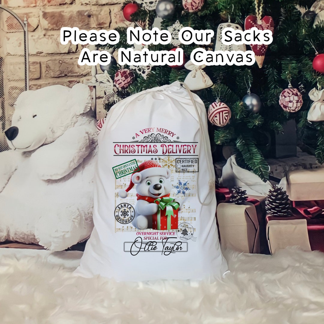Personalised Santa Sack Christmas Penguin Sack Personalised - Etsy