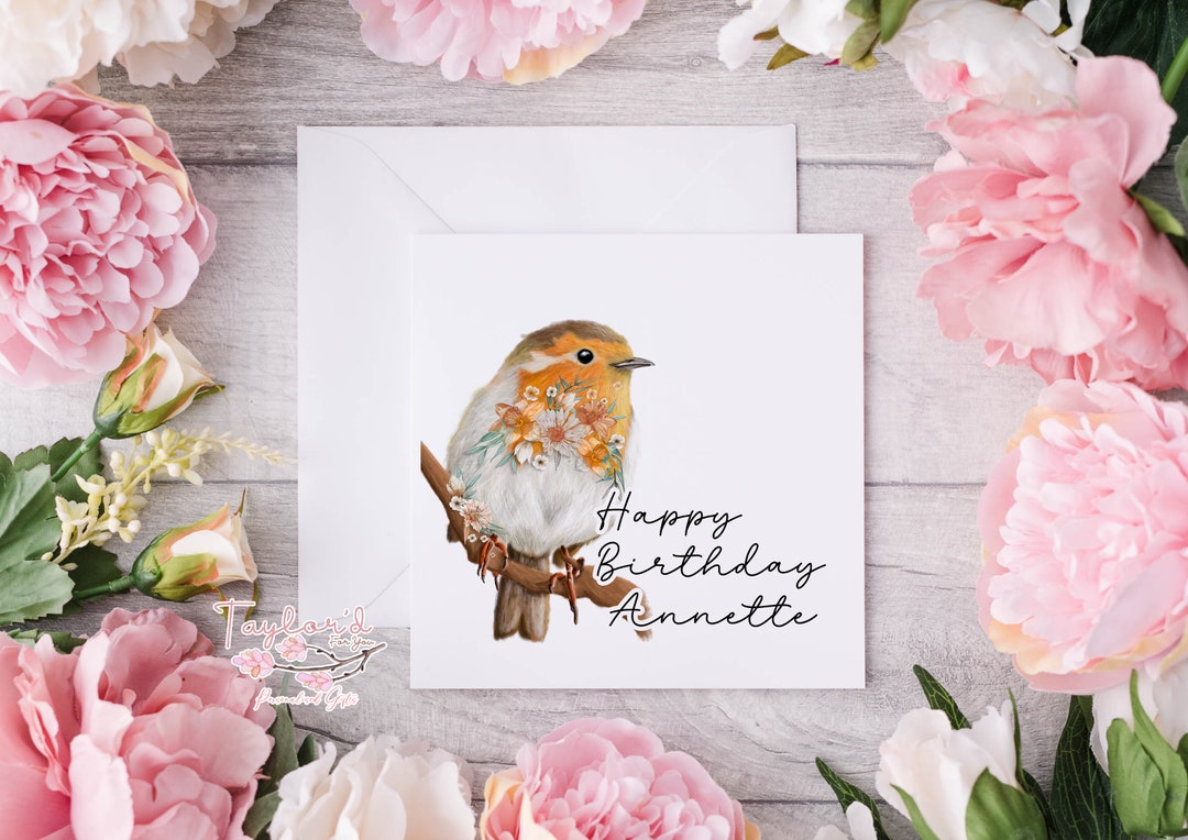 Personalised Birthday Card, Personalised Robin Birthday Card, 18th ...