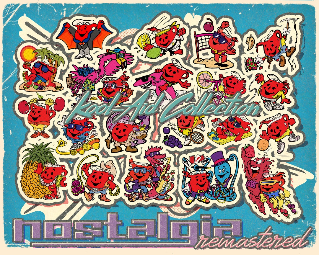 Retro 1980s Kool-aid 20 Graphic Collection Illustration Clip Art ...