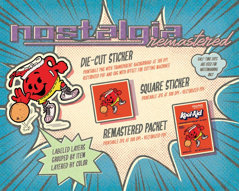 Retro 1980s Kool-aid Orange Basketball Player Graphic Illustration Clip ...