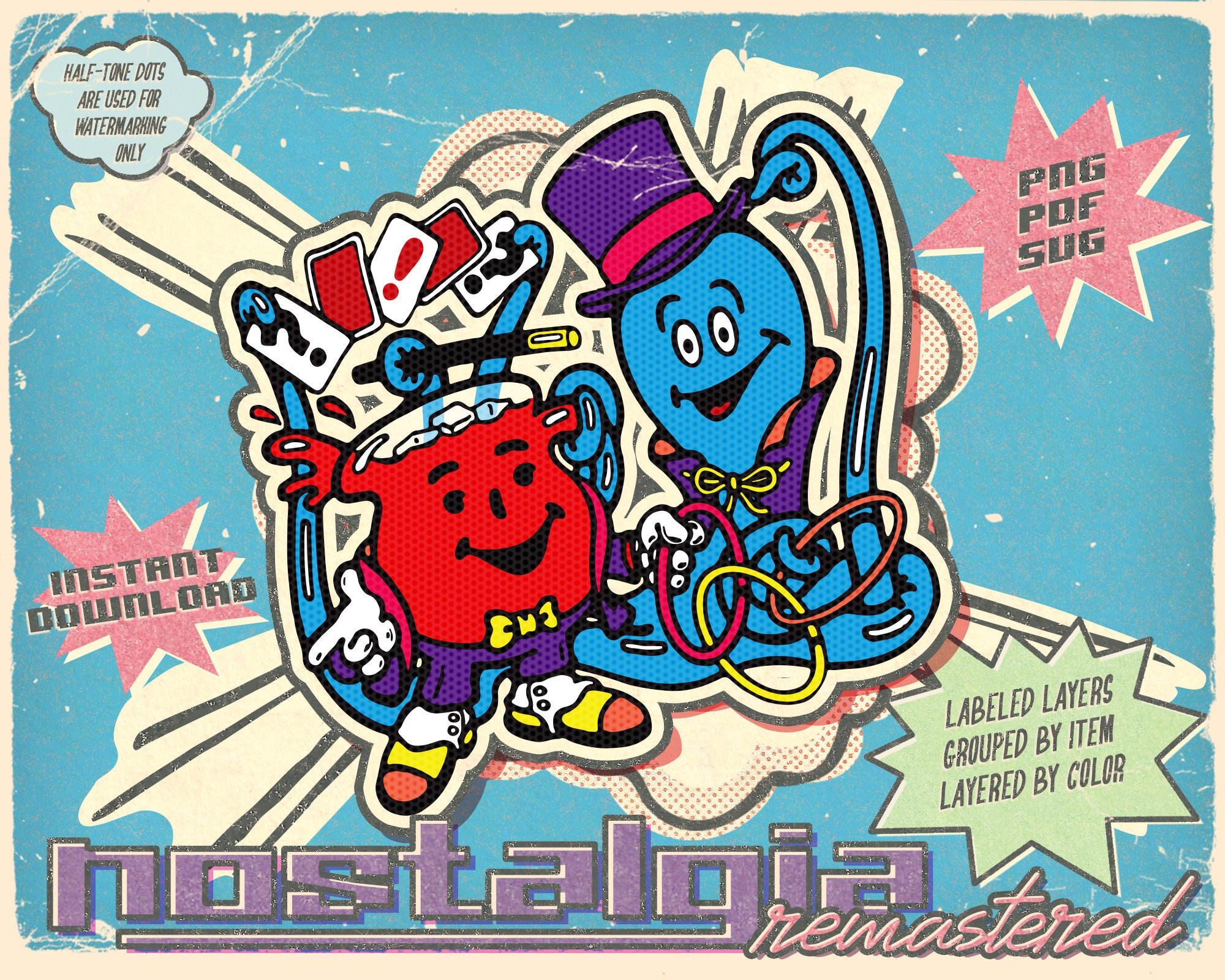 Retro 1980s Kool-aid Great Bluedini Octopus Magician Graphic ...
