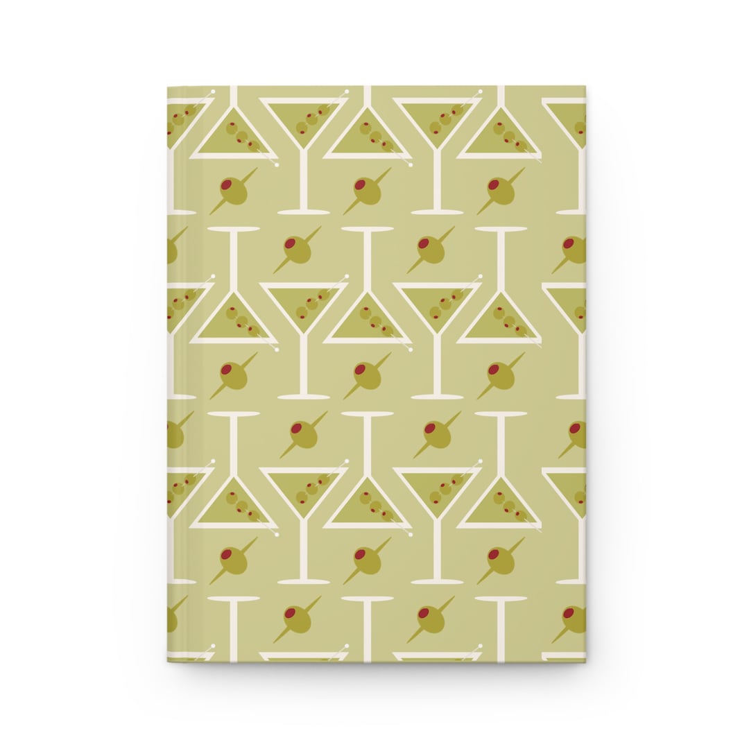 Green Martini Hardcover Journal | Olive Notebook | Green and Red School ...